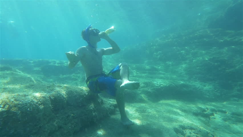 UNDERWATER: Young Man Diving Stock Footage Video 6970345 | Shutterstock