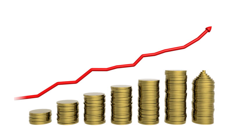 Graph Of Growth Of Economic Indicators. Animated Chart With Falling ...