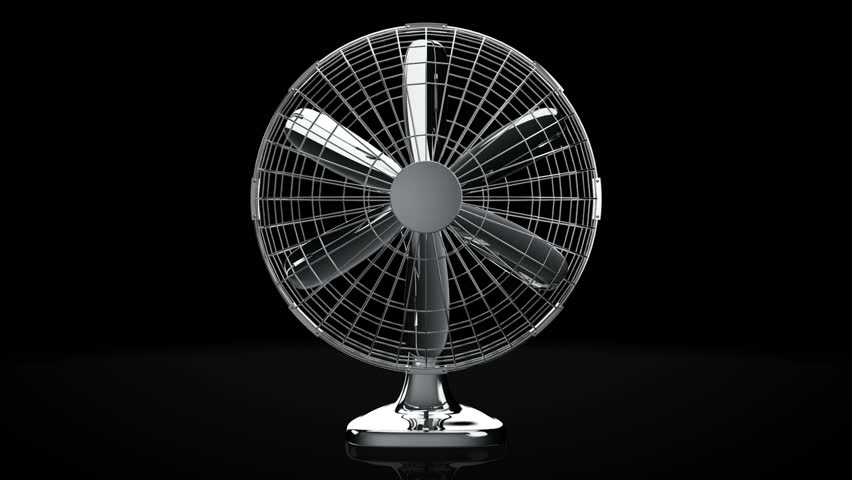 Animation Of Air Condition Fan Ventilation. Slow Rotation Glossy Steel ...