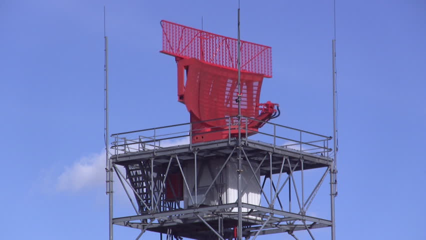 Rotating Radar Tower - Static Wide Shot Stock Footage Video 3212221 ...