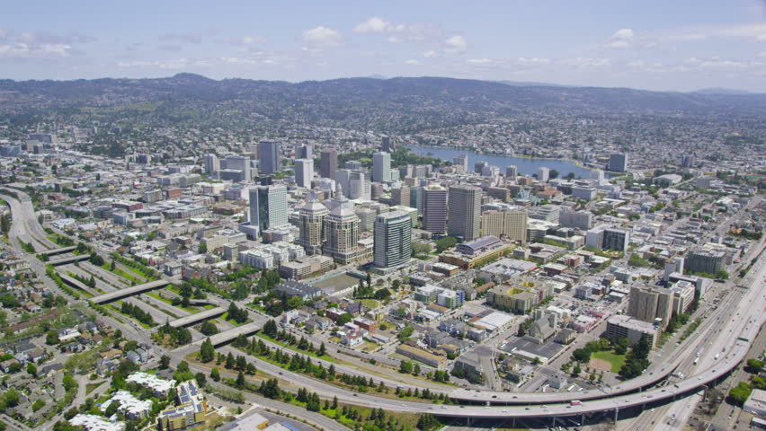 Aerial view of center of Oakland, California image - Free stock photo ...