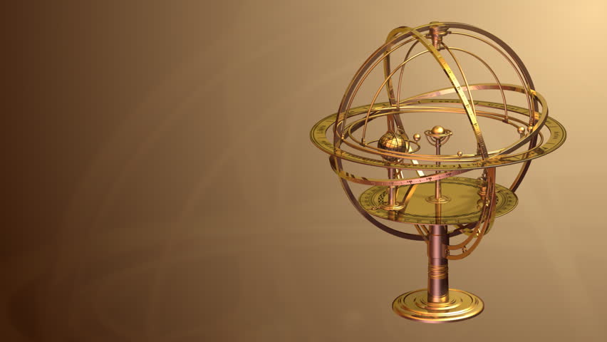 Armillary Sphere Background. 3d Animation Stock Footage Video (100% ...