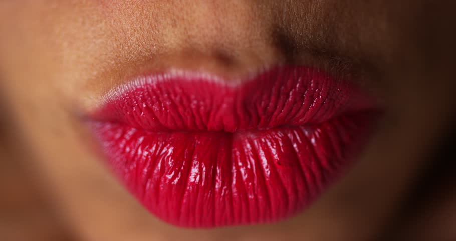 Closeup of Woman Pressing Lips Stock Footage Video (100% Royalty-free ...