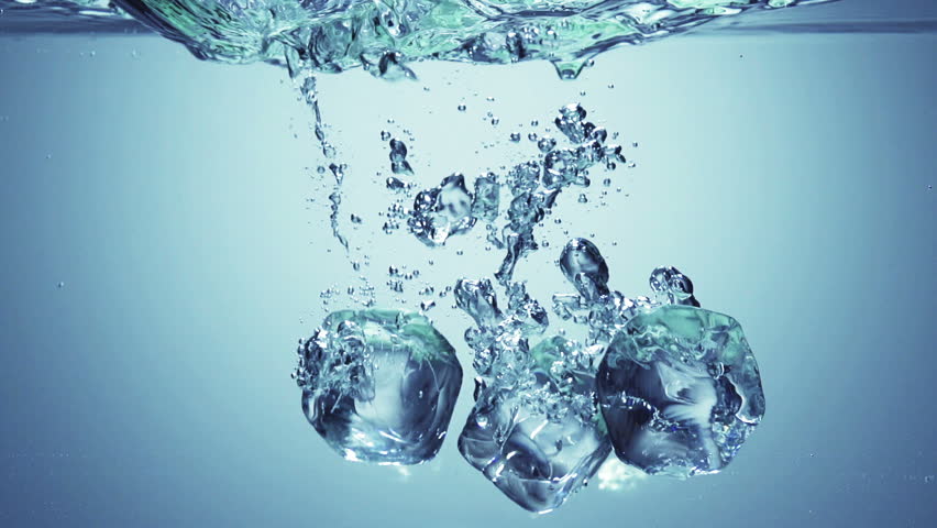 Stock video of ice cubes falling in water shooting | 7555303 | Shutterstock