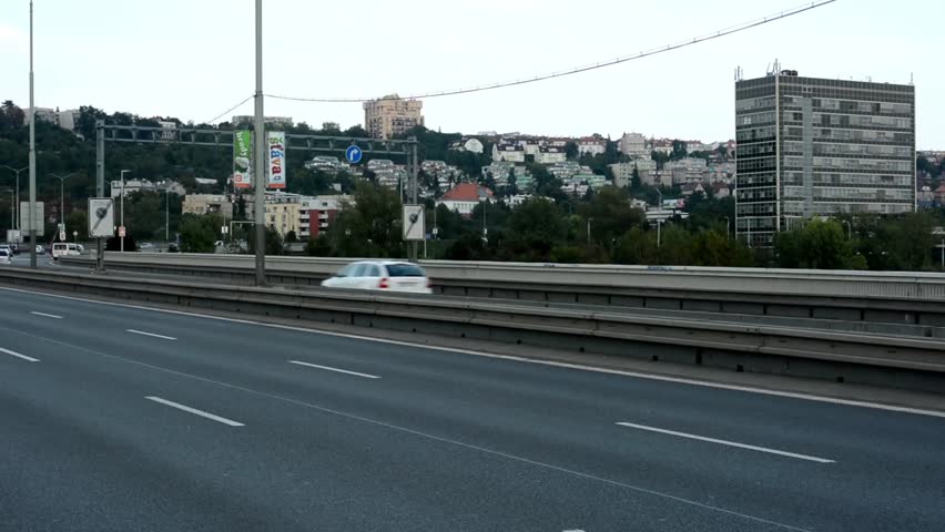 Highway Traffic, Side View, Video Surveillance For Traffic, City Is In ...