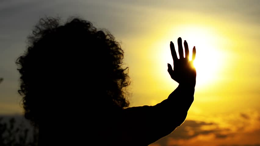 Goodbye Hand Gesture Against Sunset. Video de stock (totalmente libre ...