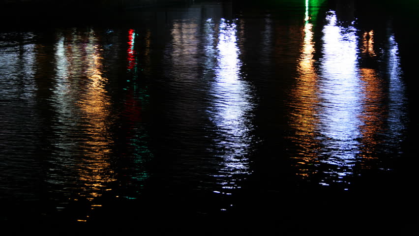 Water Surface Light Reflections Night Loop Stock Footage Video 1281952 ...