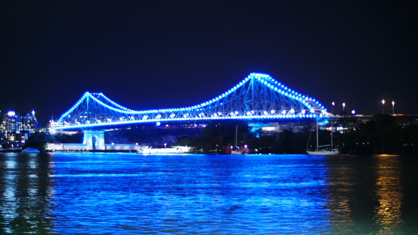 Night Bridge lights in Brisbane, Queensland, Australia image - Free ...