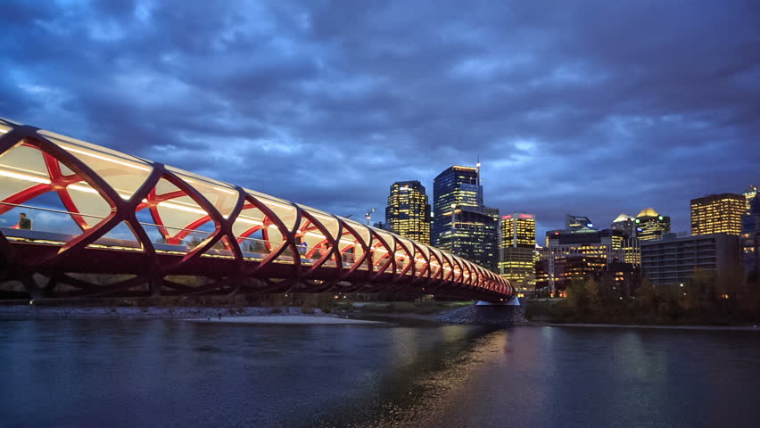CALGARY, CANADA - SEPT 21: The Peace Bridge On September 21, 2014 In ...