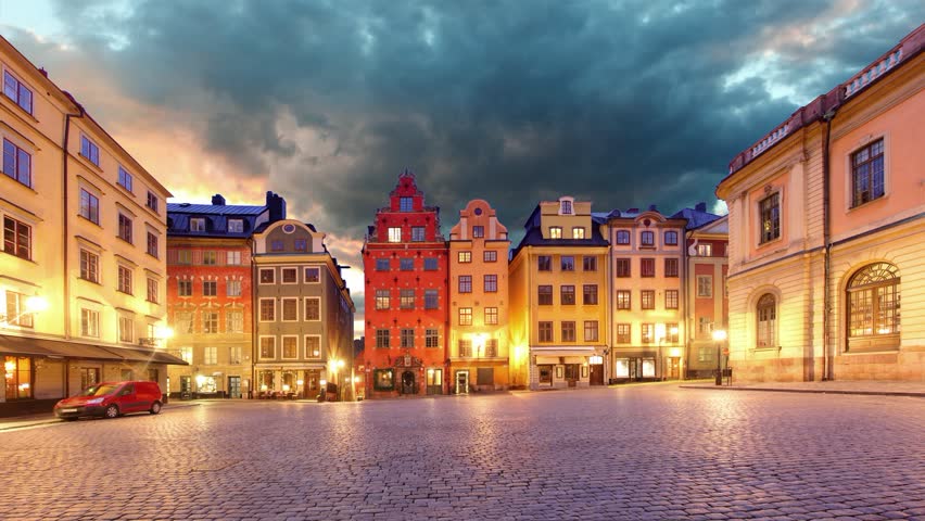 Stockholm - Stortorget Place, Time Stock Footage Video (100% Royalty ...