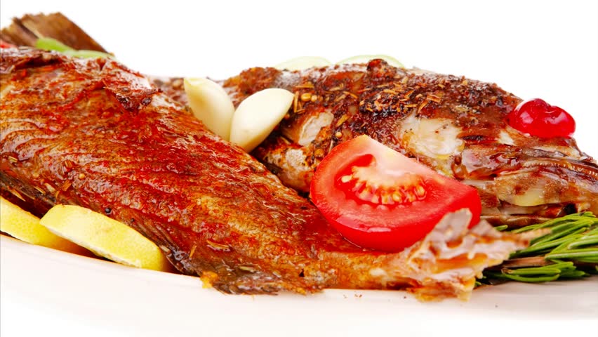Savory : Roast Golden Fish Stock Footage Video (100% Royalty-free ...