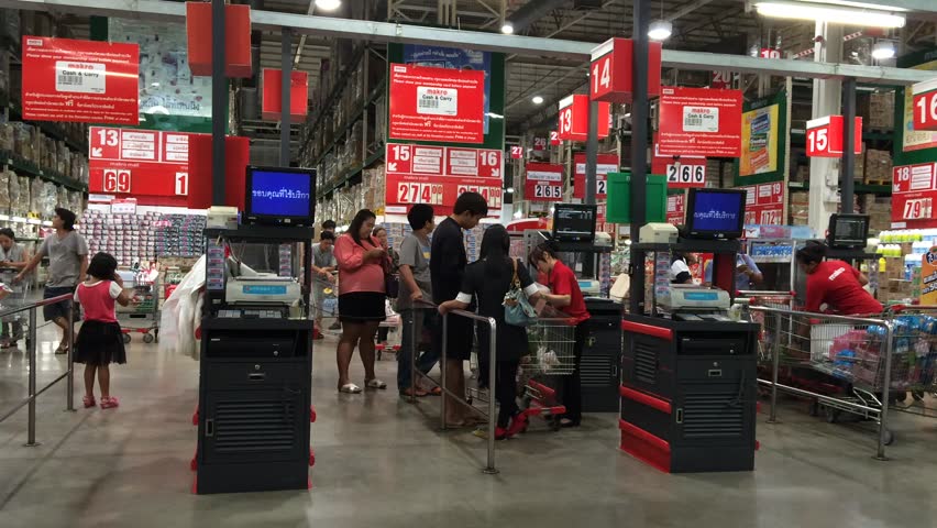 CHIANGMAI , THAILAND - OCTOBER 29 2014: Cashier Counter Of Makro ...