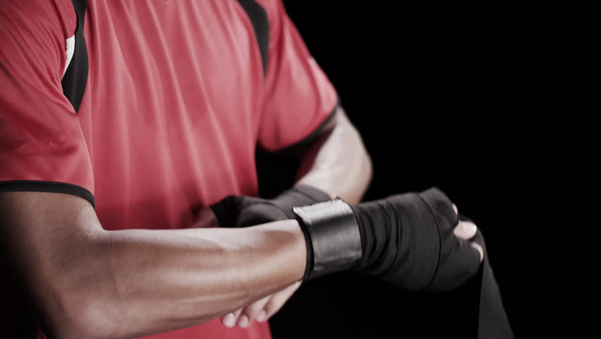 Black Man Wrapping Hands Stock Footage Video (100% Royalty-free ...
