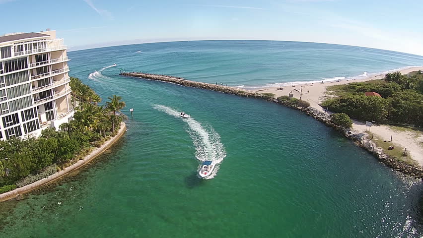 Boating Inlet On Florida Coast Stock Footage Video (100% Royalty-free ...