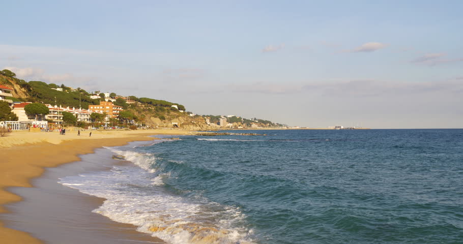 Stock video of mediterranean sea caldes d'estrac waves beach | 8831473 ...
