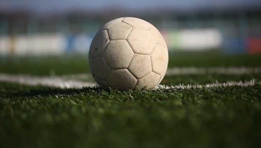 Close Up Of A Soccer Ball Being Kicked Back Into Play Stockvideos ...