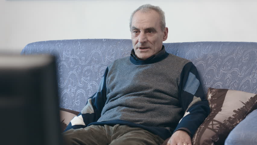 Old Man Football Fan Watching Stock Footage Video (100% Royalty-free ...