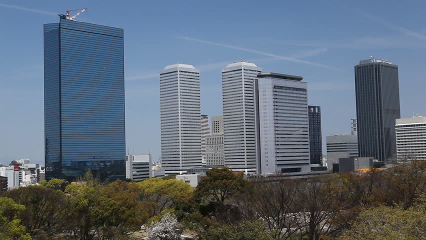 Osaka Crystal Tower Obp Castle Stock Footage Video (100% Royalty-free ...