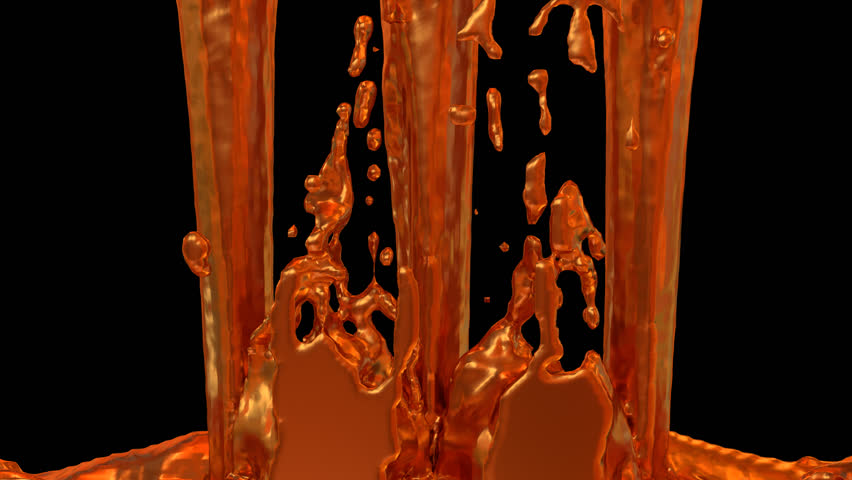 Animated Colliding Two Droplets Of Melted Bronze In Super Slow Motion ...