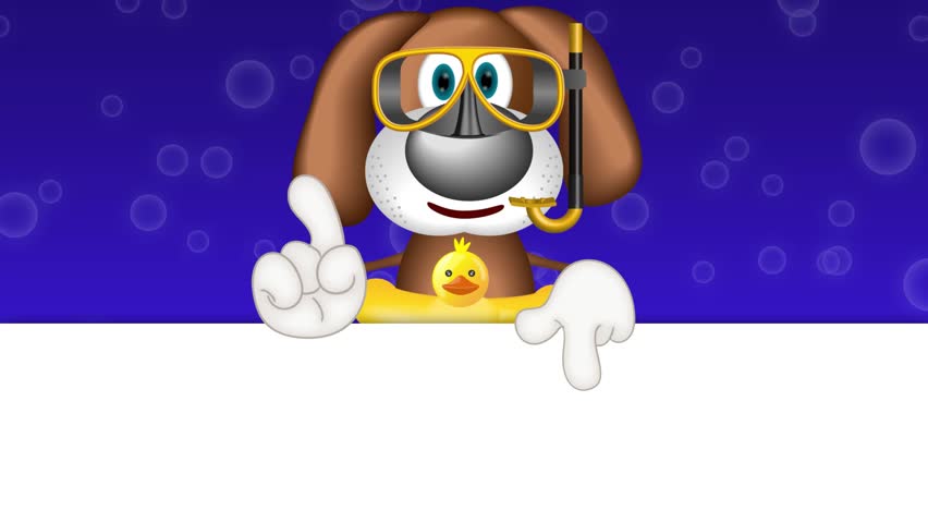 Doby Dog Diver Swim Ring Funny Cartoon Illustration Séquences vidéo ...